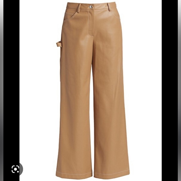 STAUD | Pants & Jumpsuits | Staud Camel Color Vegan Leather Pants ...